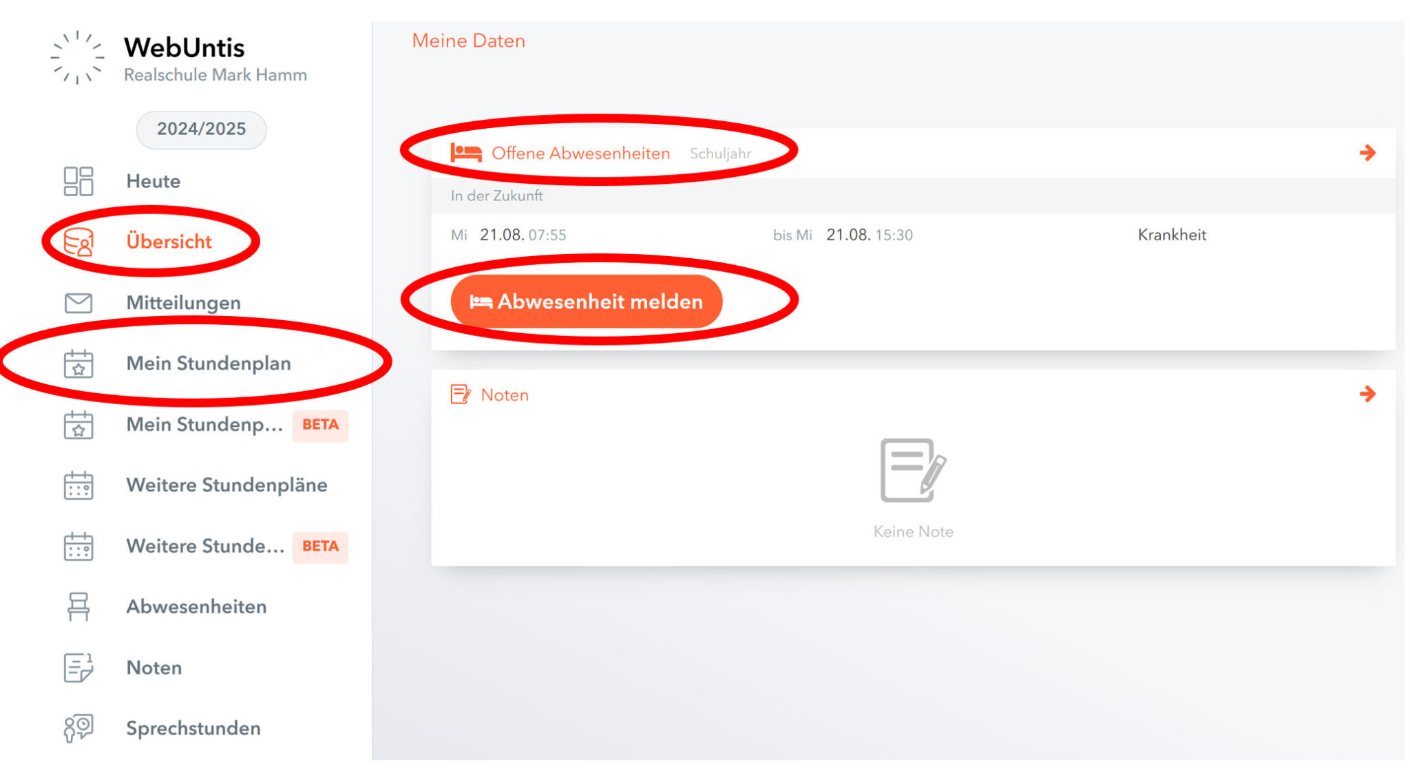 Arbeit mit Webuntis – Realschule Mark